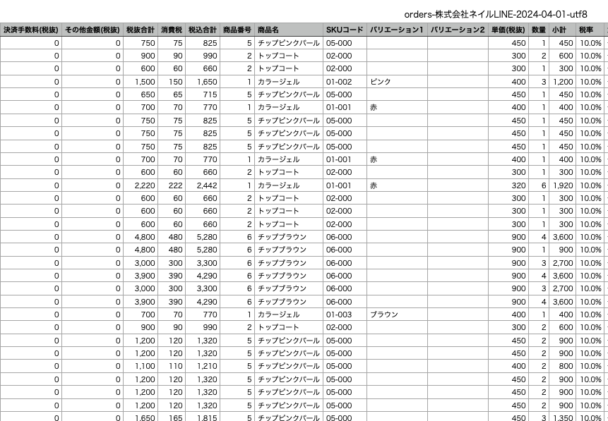 受注CSVのダウンロード | beap manual